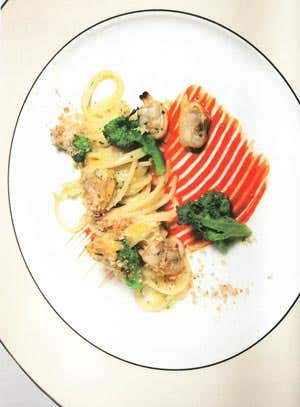 Spaghettini alle vongole veraci, cime di rapa e radice di wasabi ...